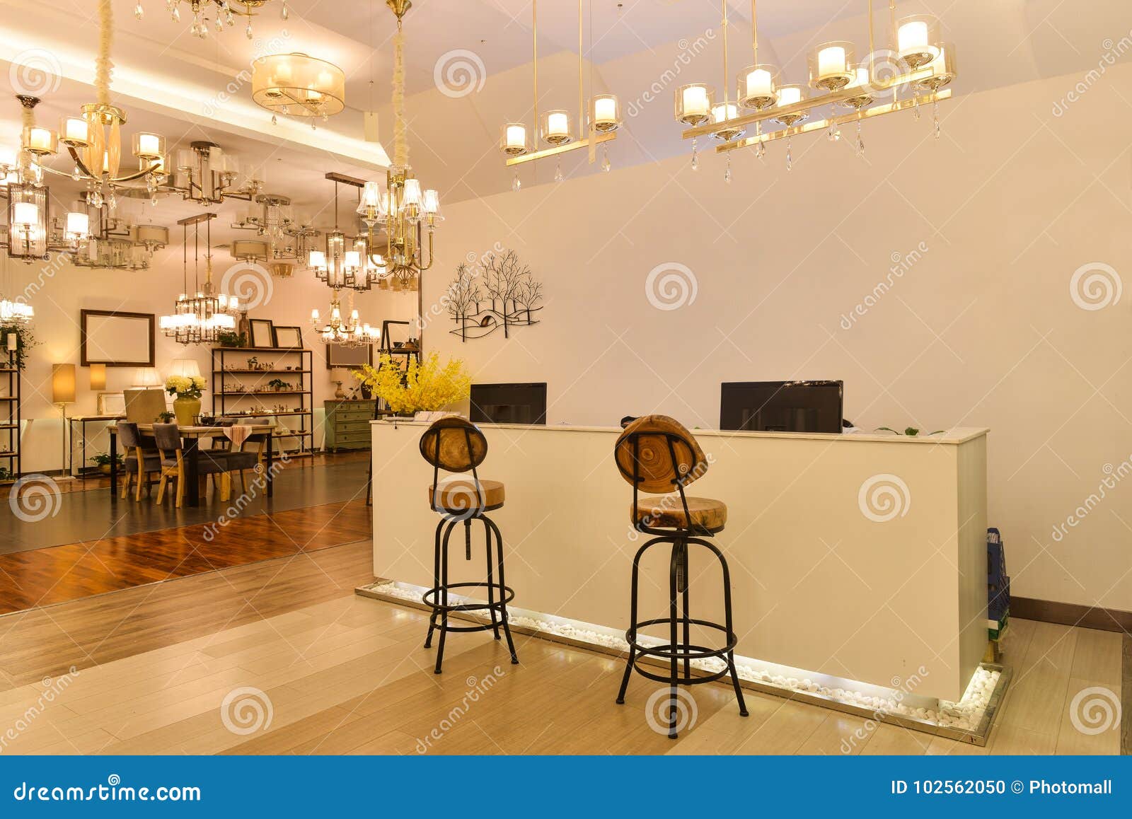 Luxury lighting shop stock photo. Image of bokeh, exterior - 102562050
