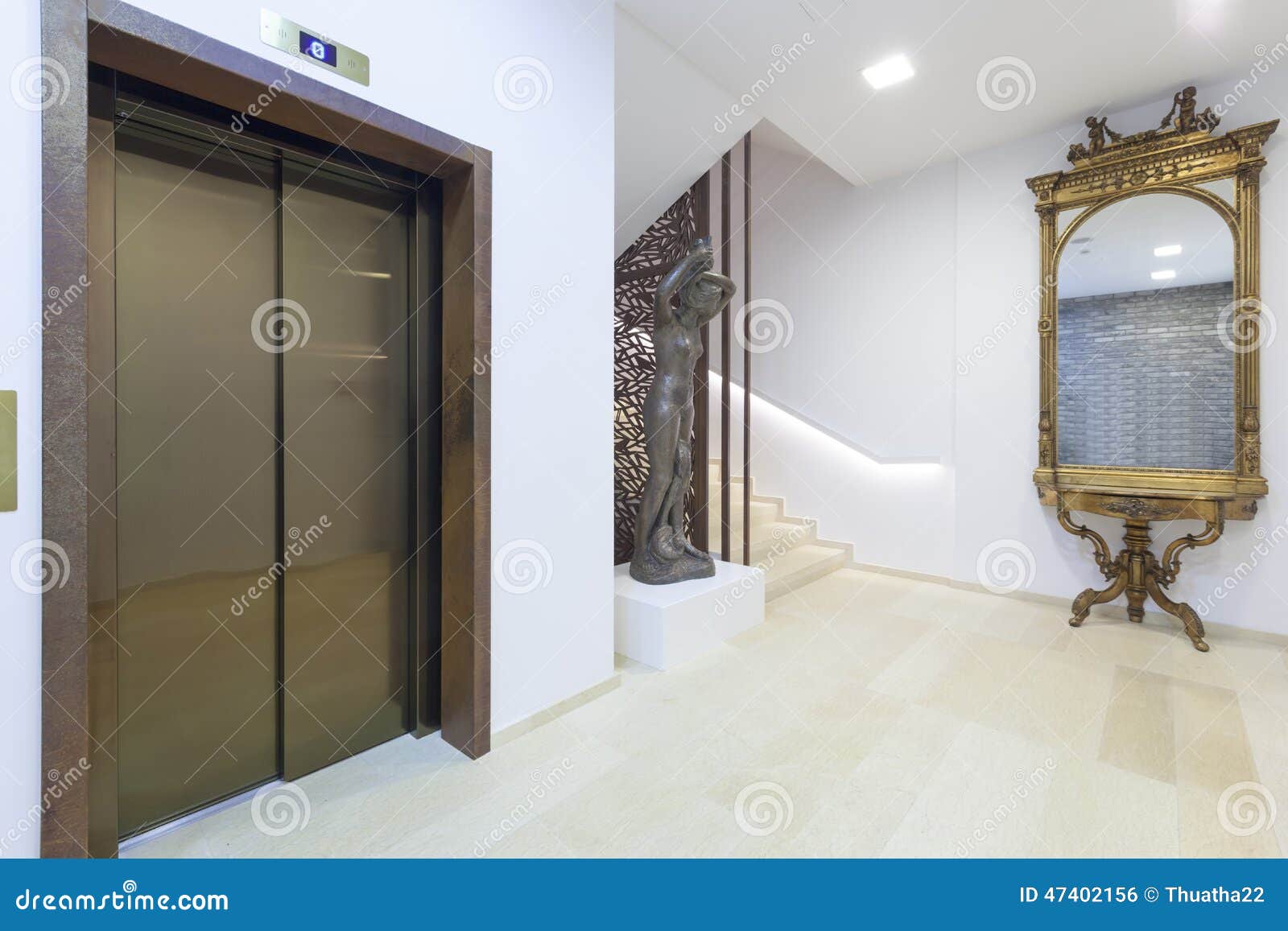 Interior, Lift Shaft, View From Lift Car Showing Wire Rope Cables And ...