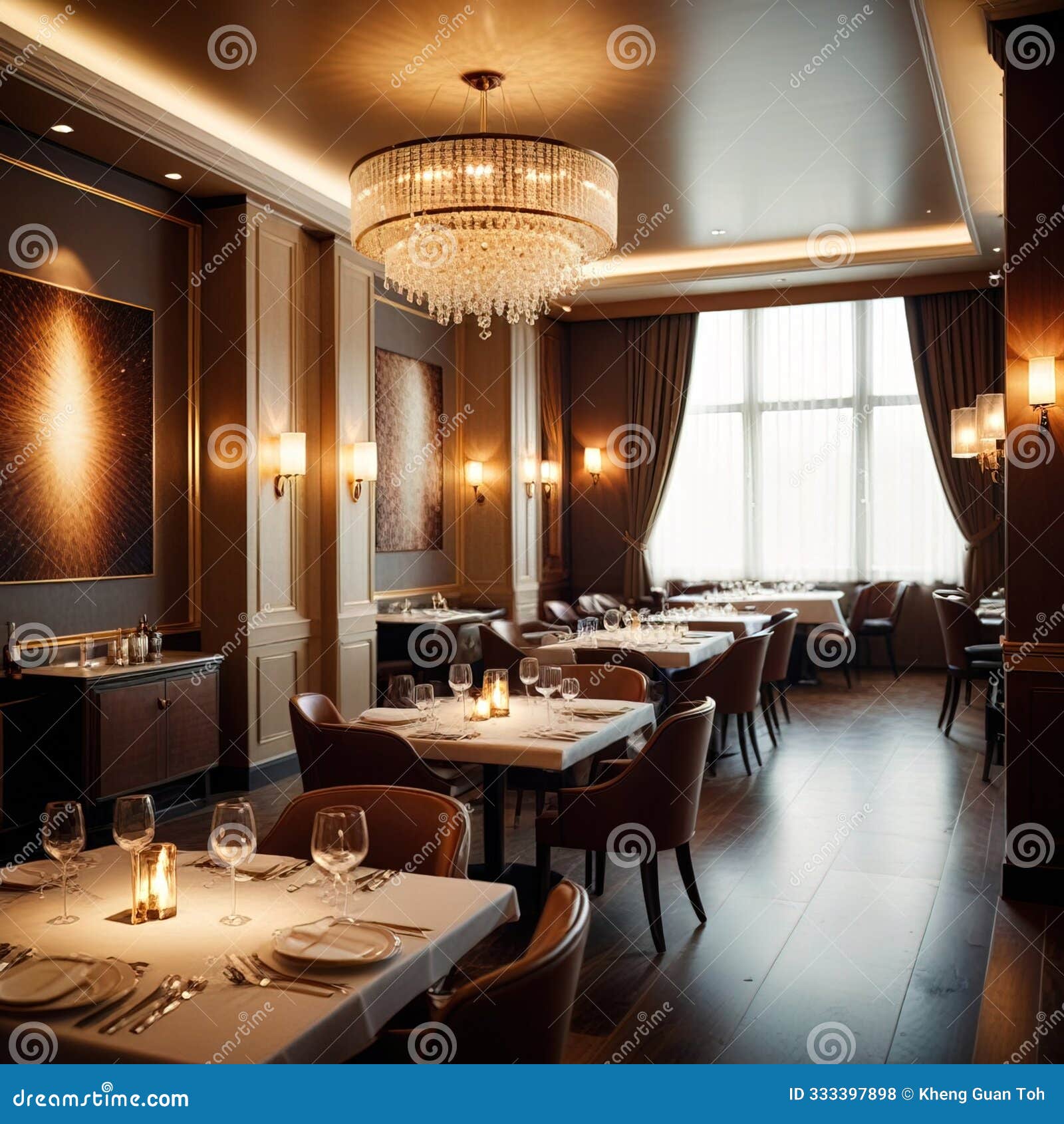 Interior of Luxury Elegant Modern Fine Dining Restaurant Stock ...