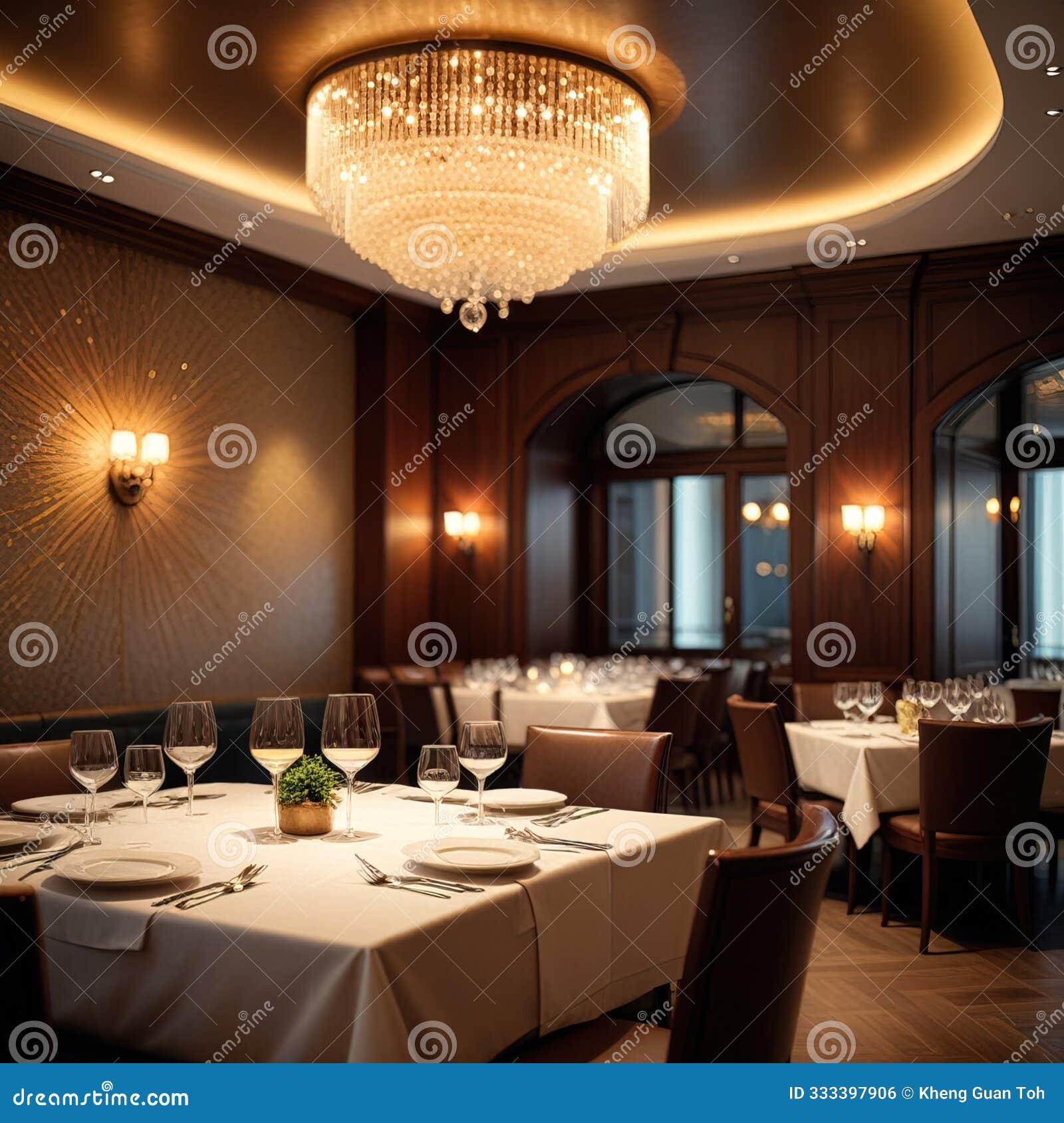 Interior of Luxury Elegant Modern Fine Dining Restaurant Stock ...