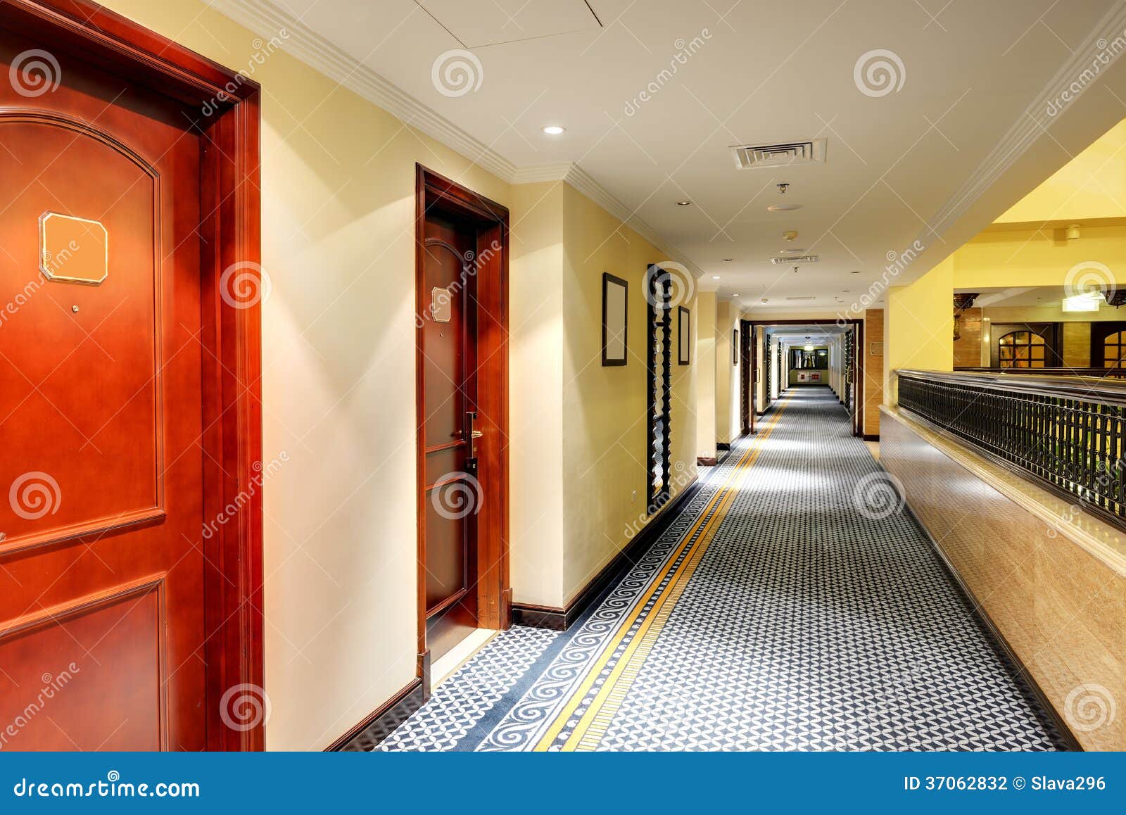 Interior of the Luxury Hotel in Night Illumination Stock Photo - Image ...