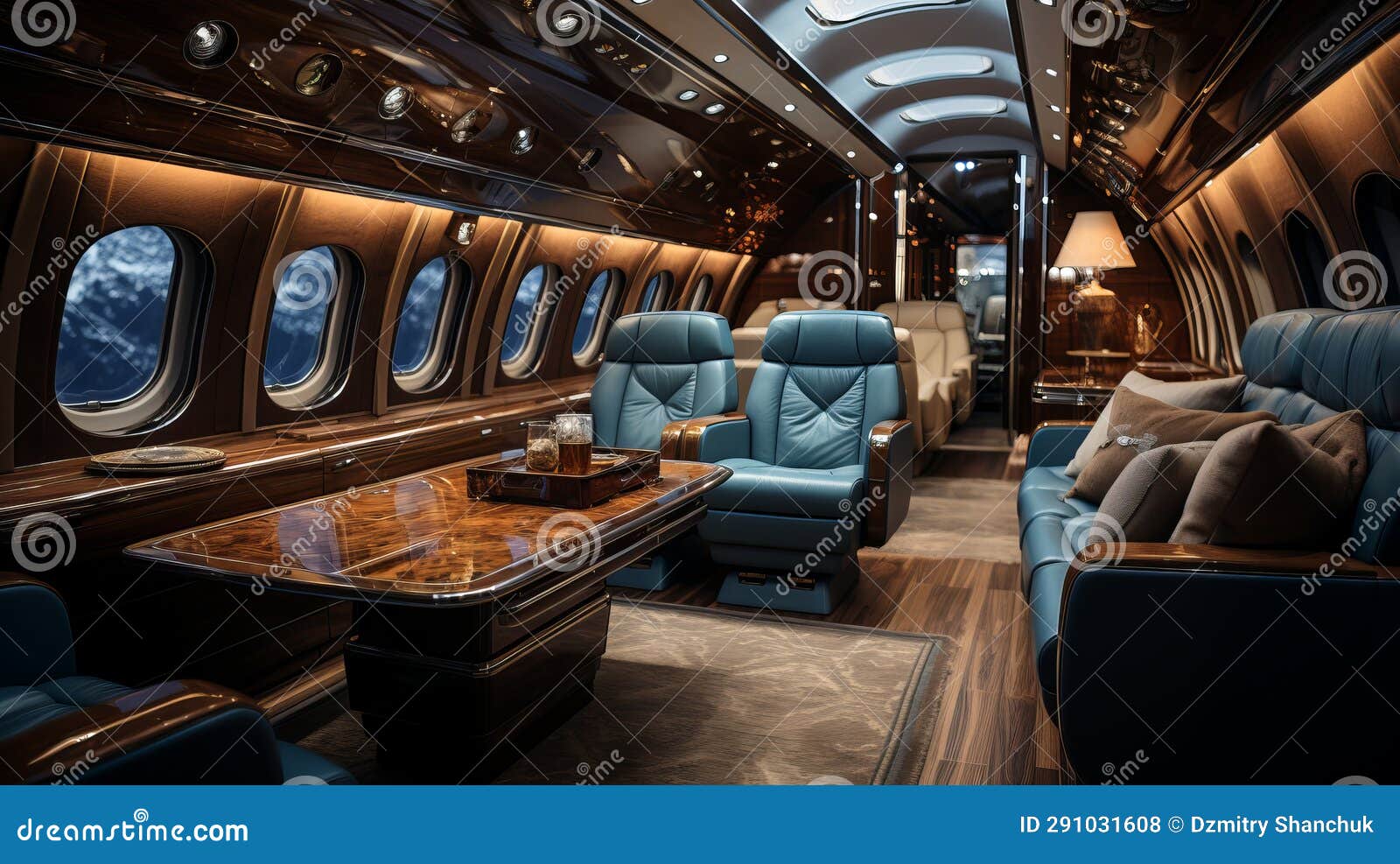 Inside a Private Jet, Generative AI Stock Illustration - Illustration ...