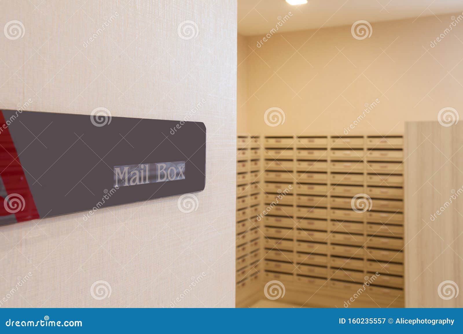 Mailbox and letterbox room stock image. Image of address - 160235557