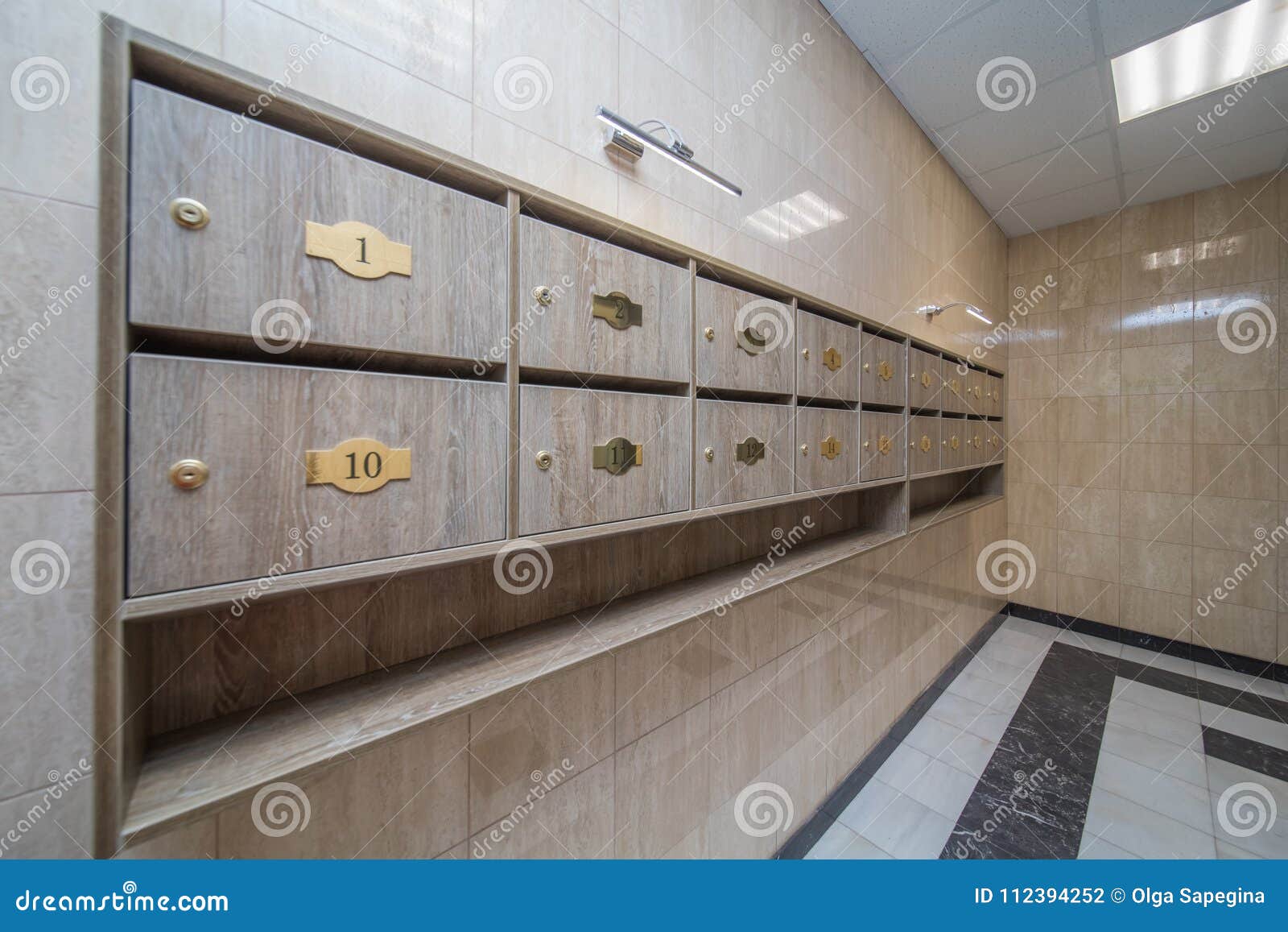 Mailboxes In Interior Of Entrance Group Of Residential High-rise ...