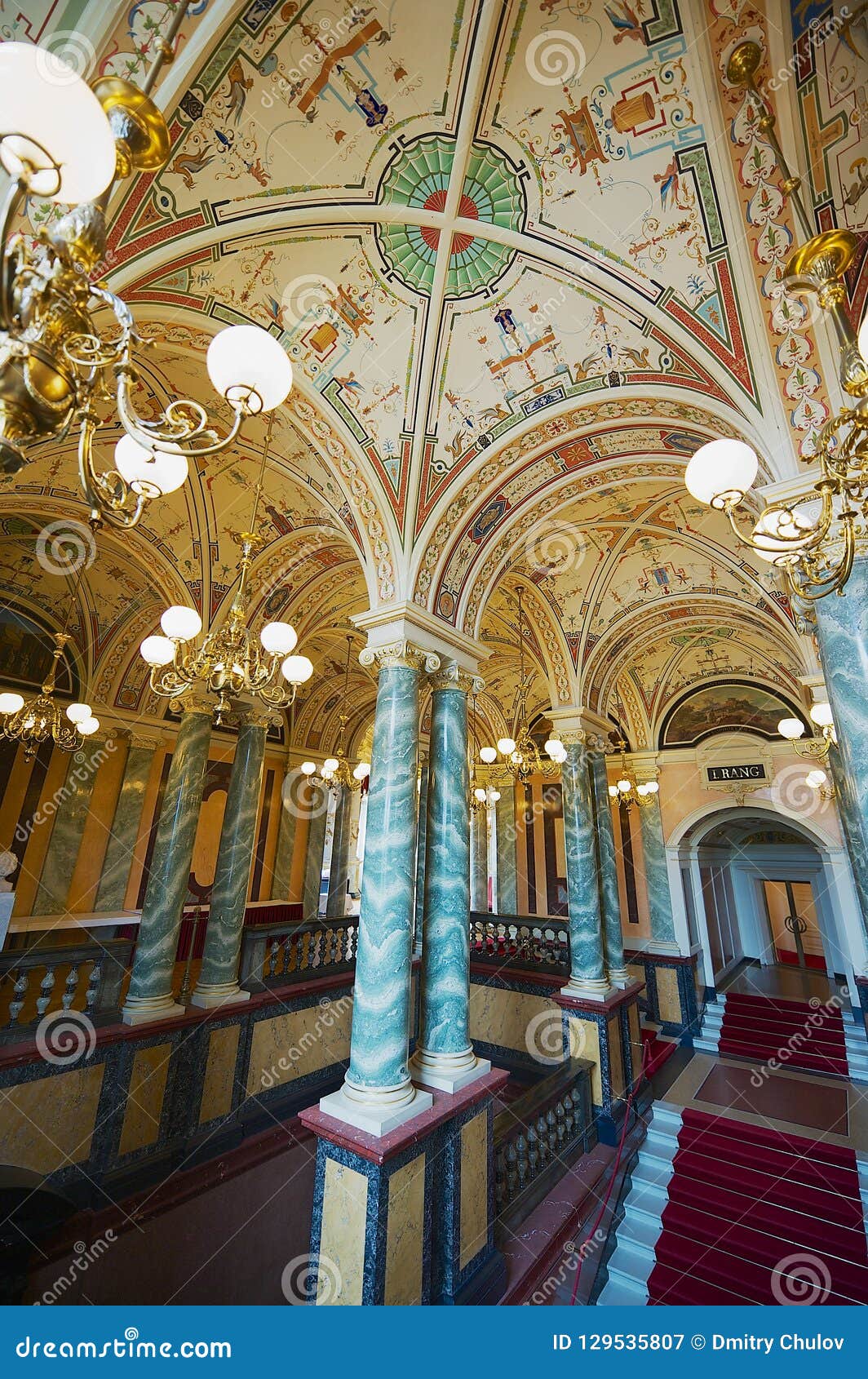Interior of the Main Hall of the Semper Opera House in Dresden, Germany ...