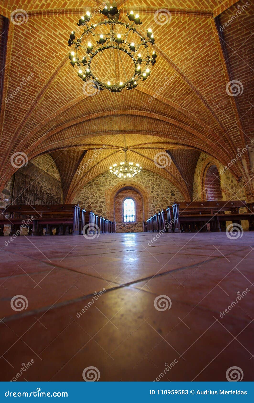 Interior of Main Hall of Trakai Castle in Lithuania Stock Image - Image ...