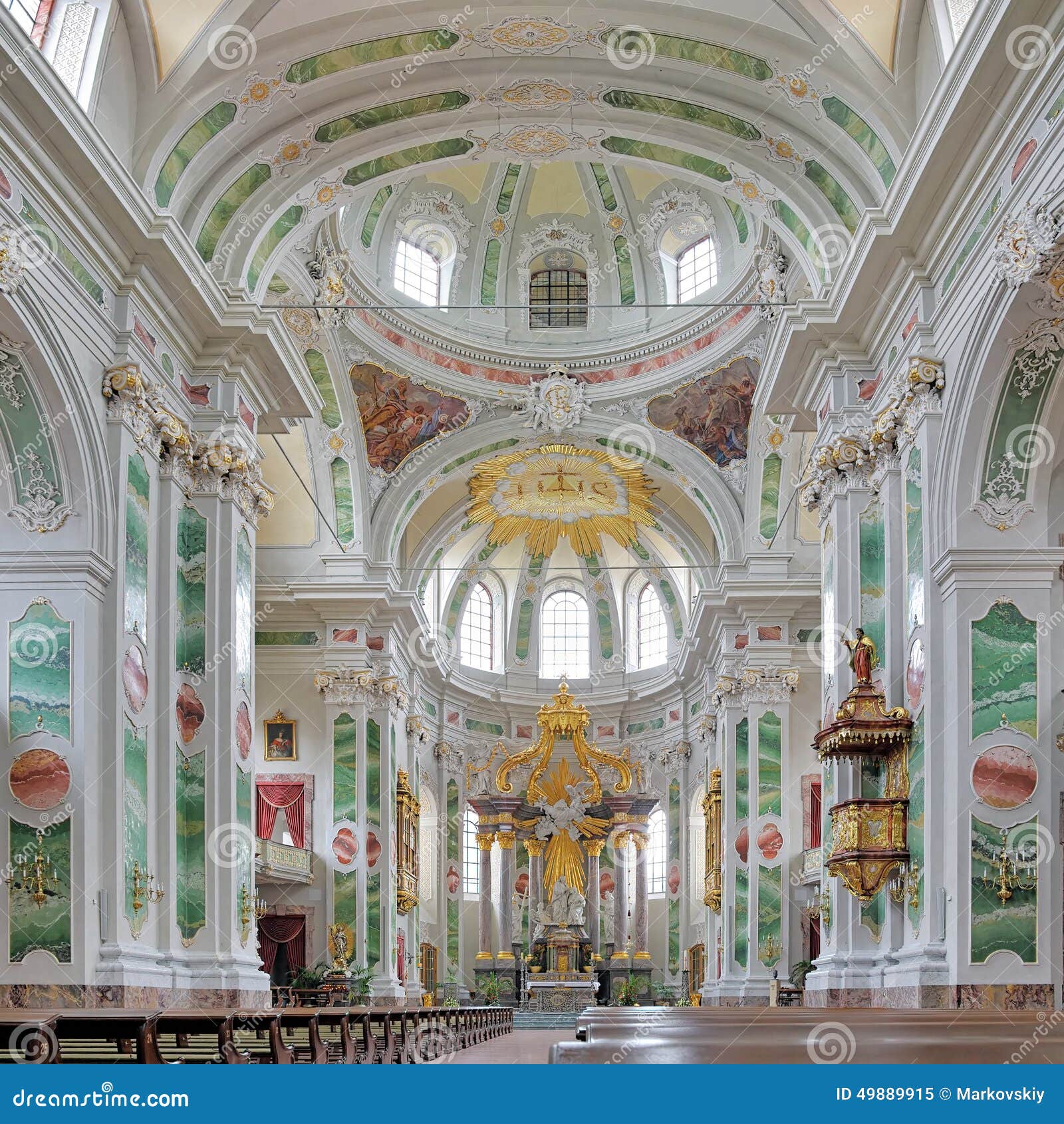 Interior of Mannheim Jesuit Church, Germany Editorial Image - Image of ...