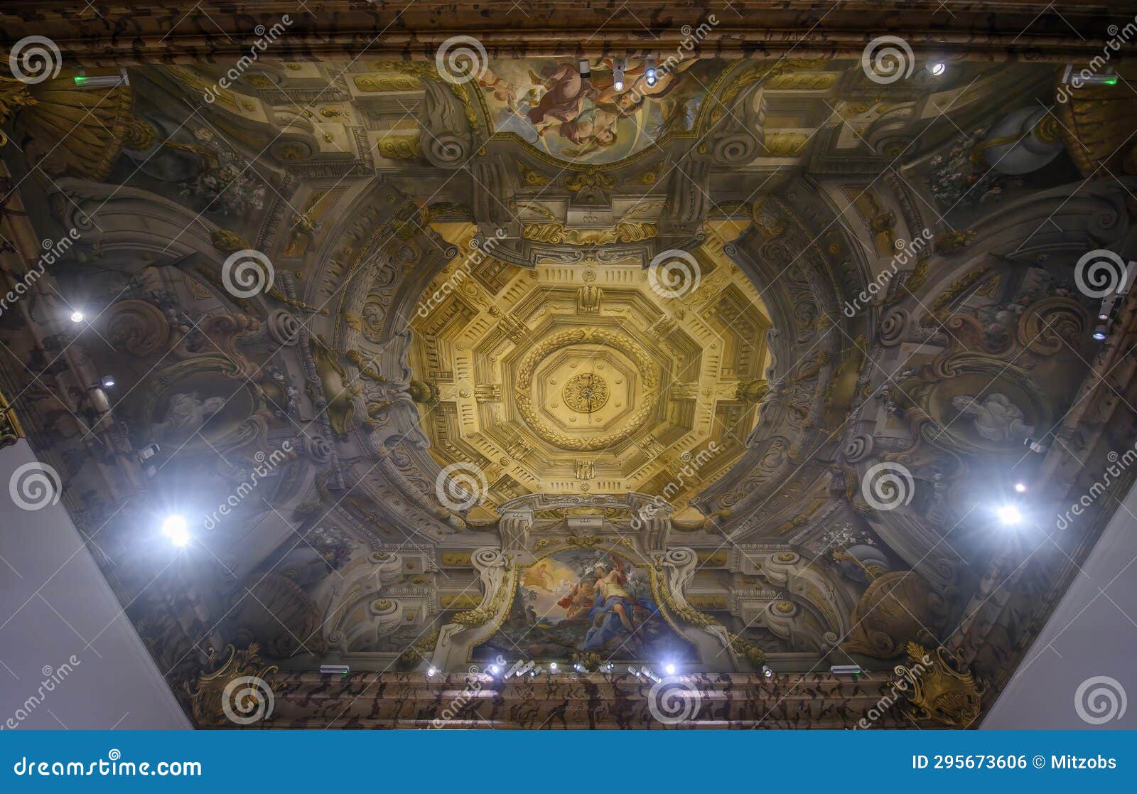 Interior of the Marble Hall in Lower Belvedere Palace in Vienna ...