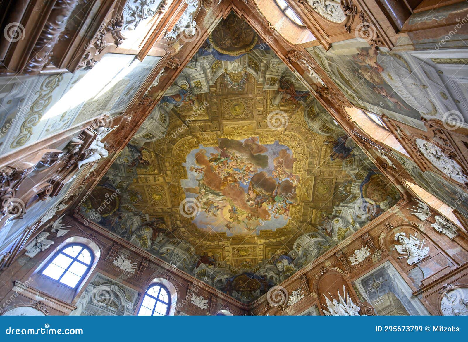 Interior of the Marble Hall in Lower Belvedere Palace in Vienna ...