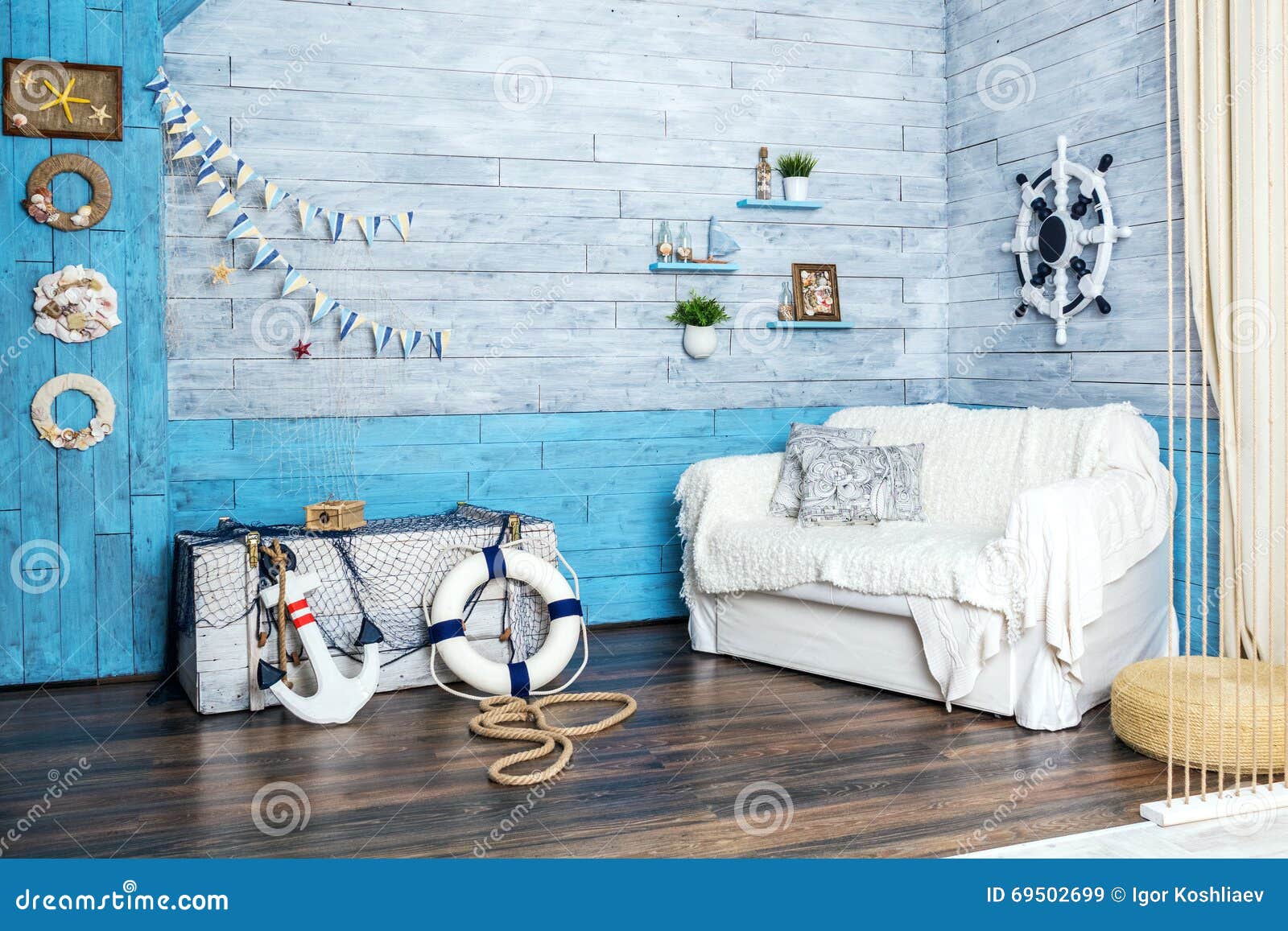 Interior in maritime style stock image. Image of interior - 69502699