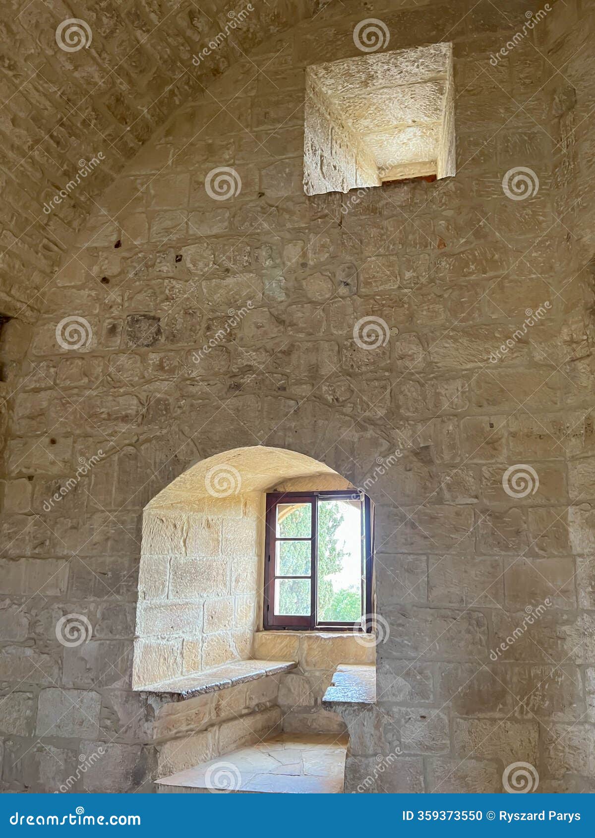 The Interior of the Medieval Kolossi Castle with a Window and Stone ...