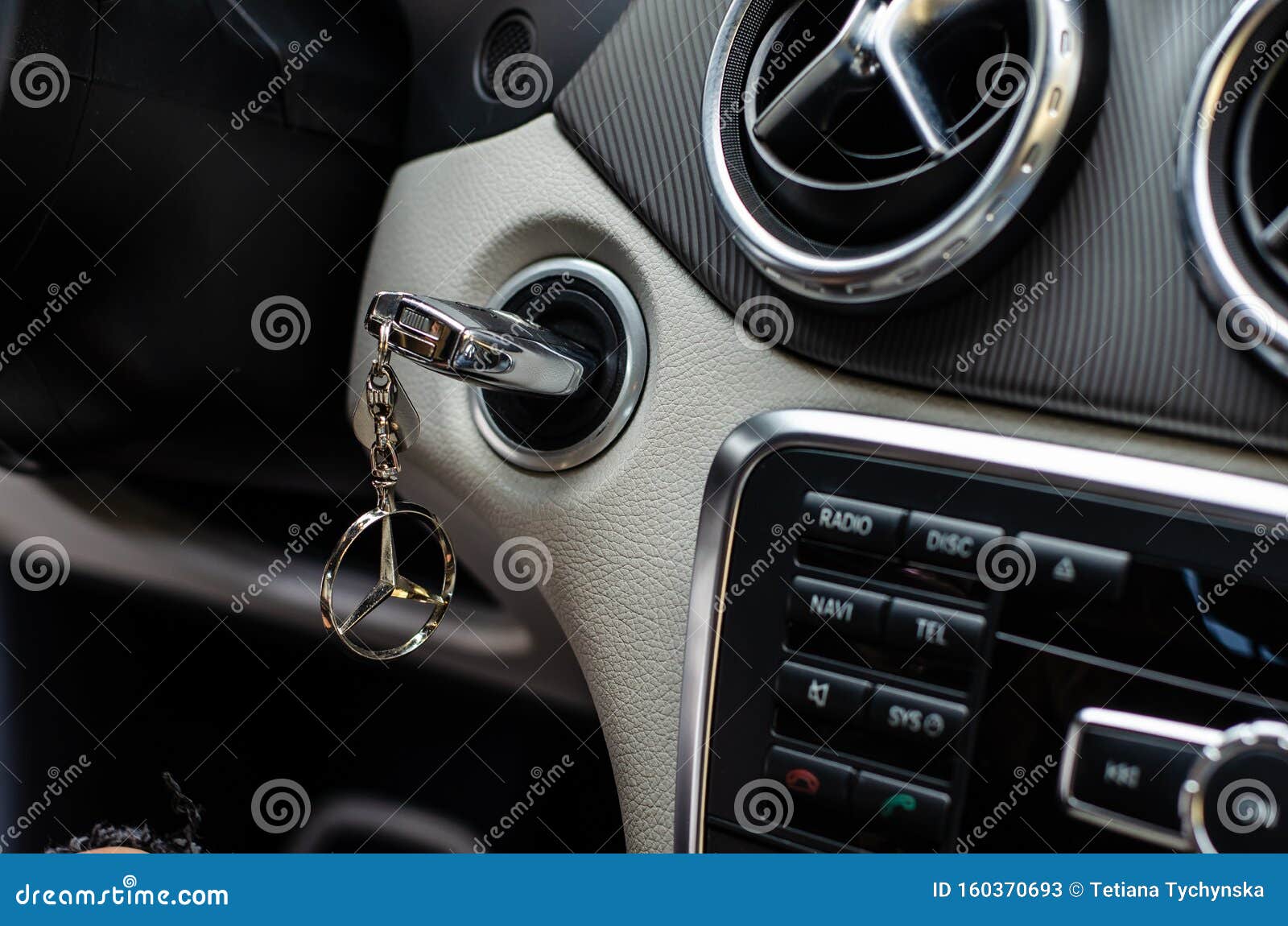 Interior of Mercedes with a Key in a Keyhole Editorial Stock Photo ...