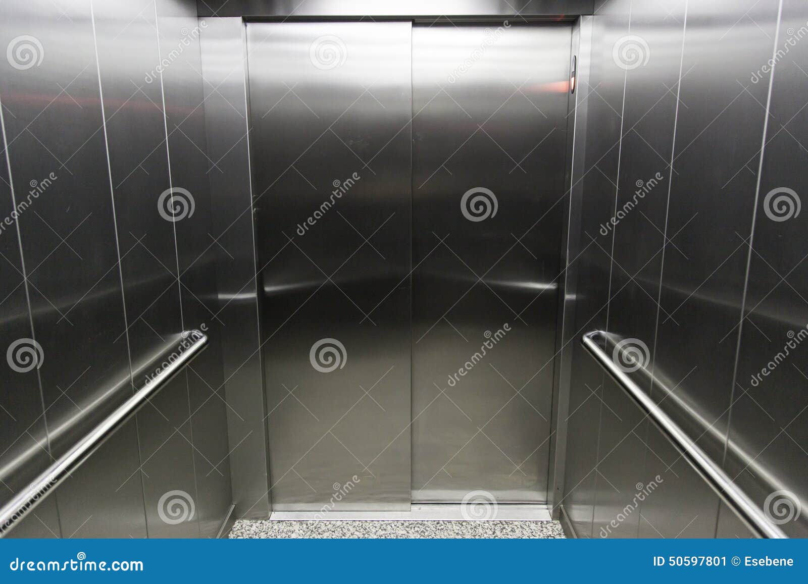 Interior of a metal lift stock image. Image of building - 50597801