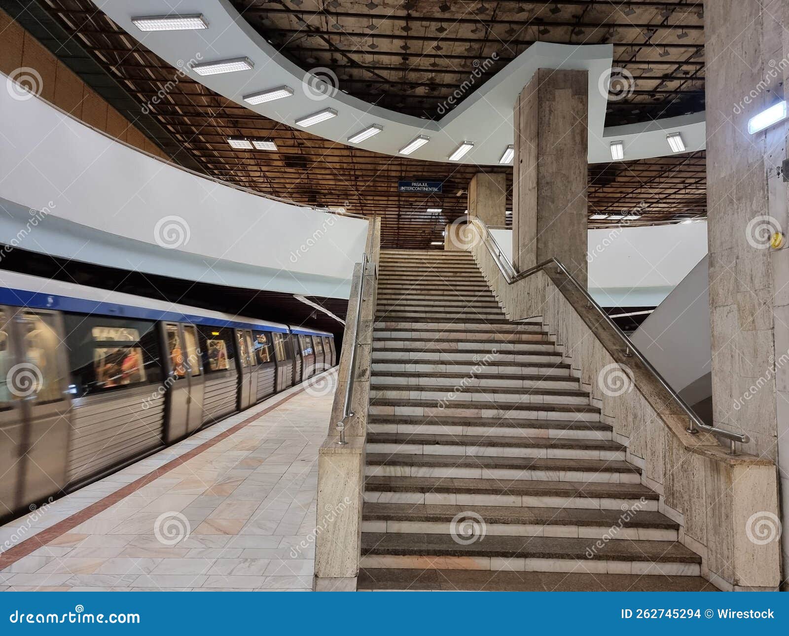 Interior of Metro Station "Universitate" in Bucharest, Romania, with a ...