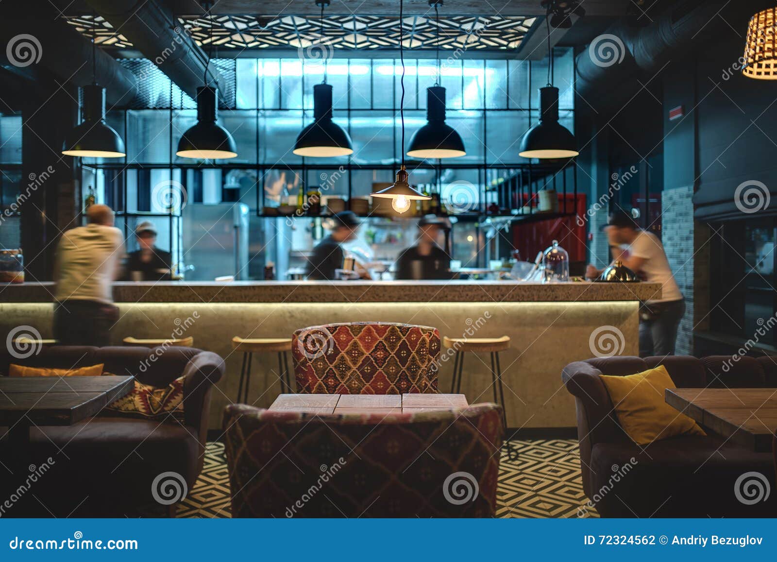 Interior of Mexican Restaurant Stock Photo - Image of loft, curtain ...
