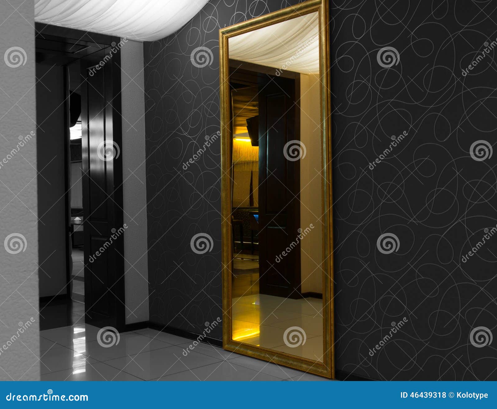 Interior Mirror with Reflection, Selective Color Stock Photo - Image of ...