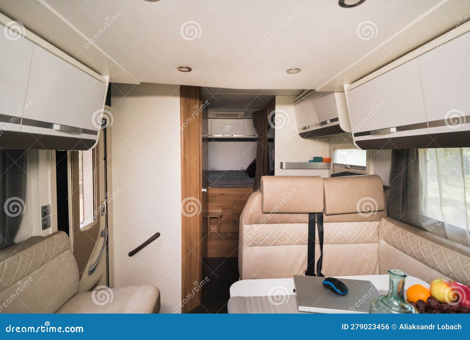 The Interior of a Mobile Home. Salon Inside the Motorhome Stock Photo ...