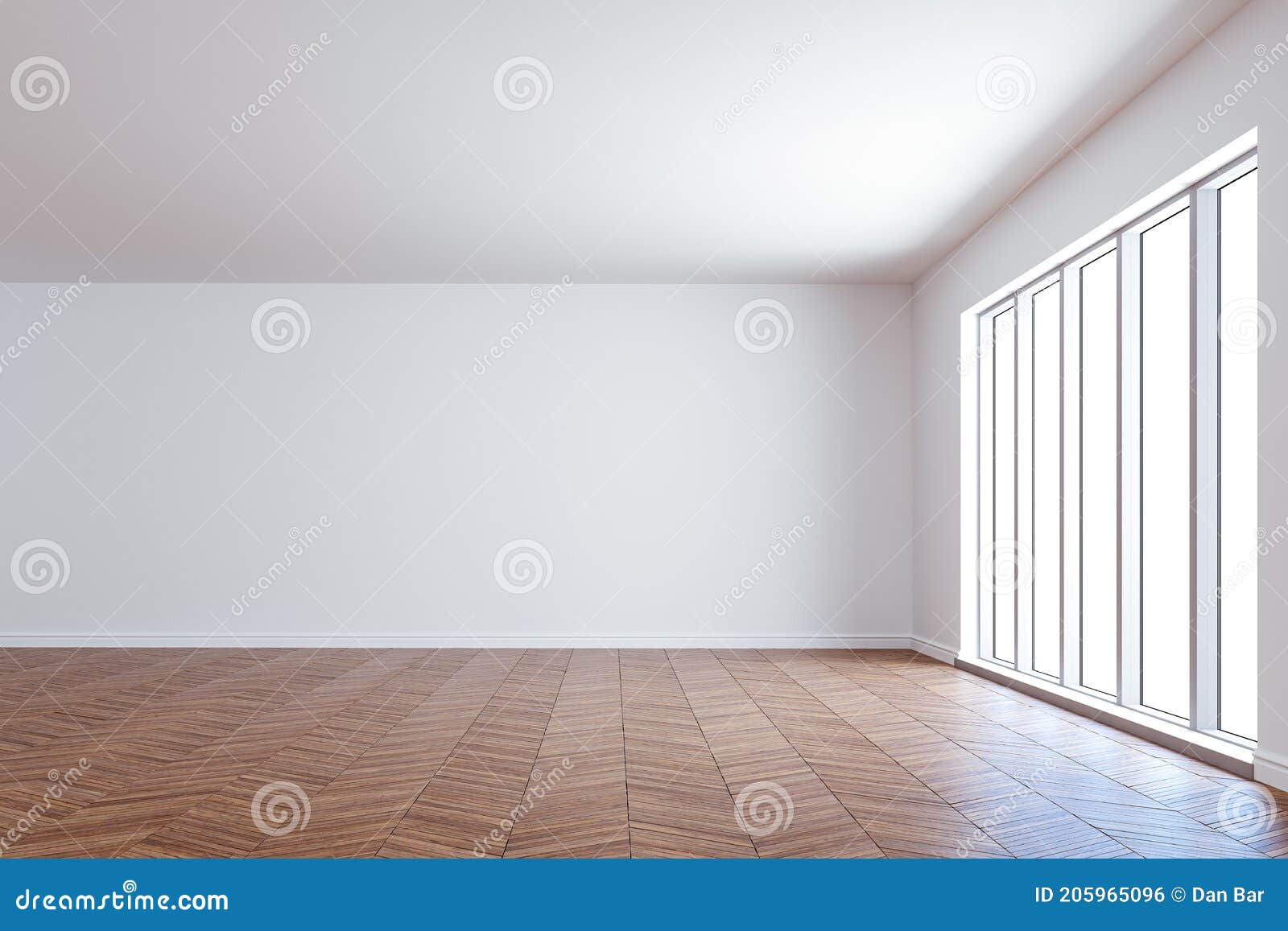 Interior Mock Up with Big Windows and White Stock Photo - Image of ...