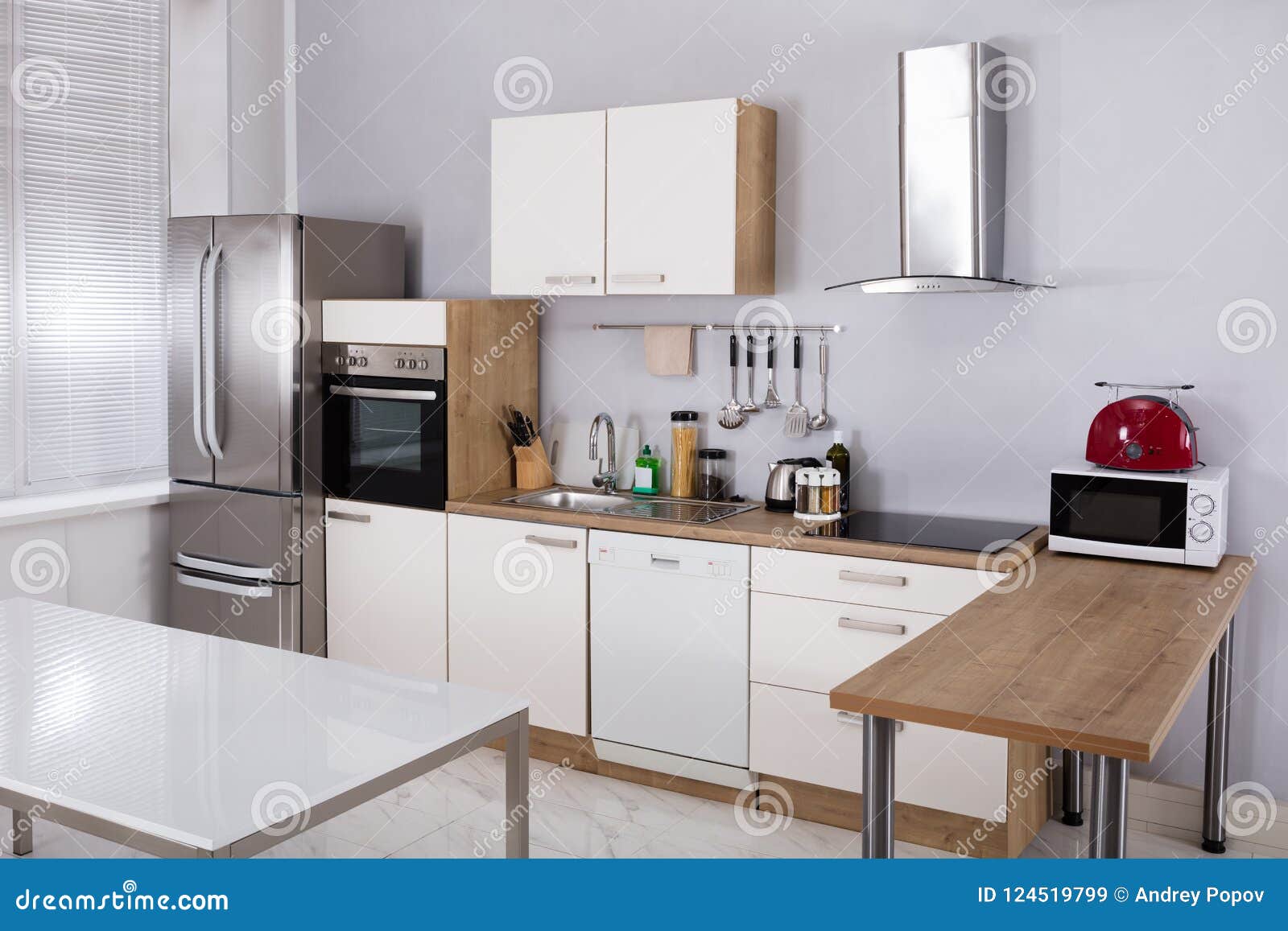 Interior of a Model Kitchen Stock Image - Image of hygiene, faucet ...