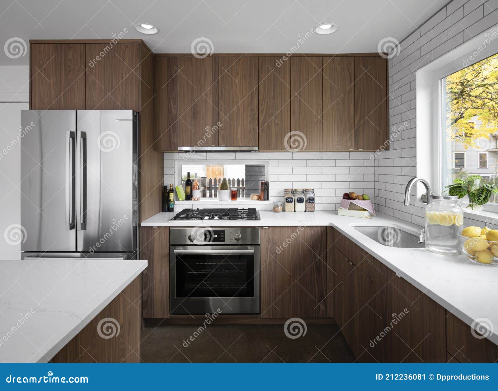 Interior of a Model Kitchen Stock Image - Image of facade, house: 212236081