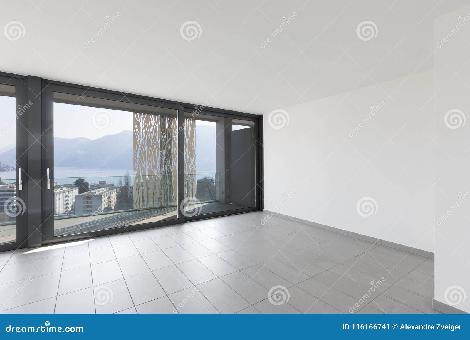 Interior of Modern Apartment, Empty Room Stock Image - Image of luxury ...