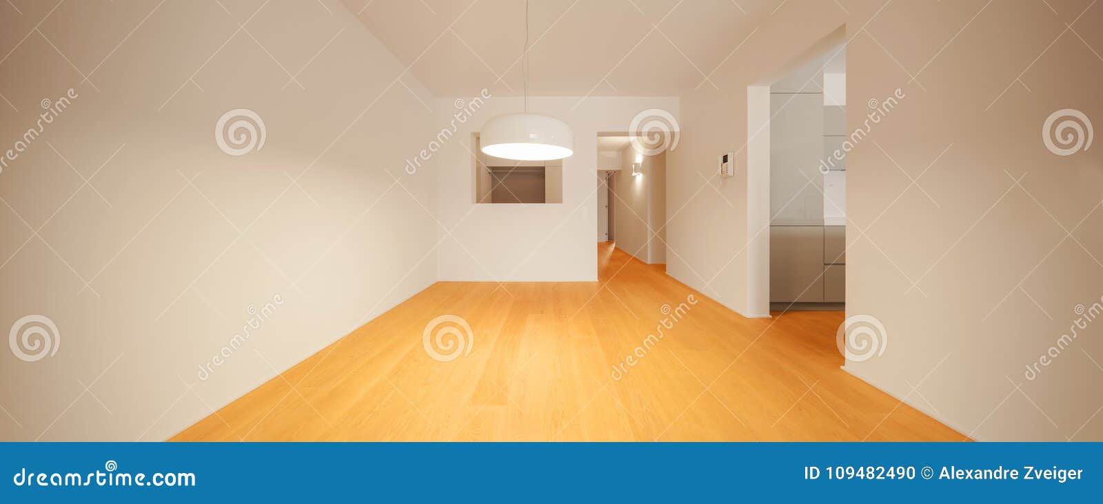 Interior of Modern Apartment, Empty Room Stock Photo - Image of wall ...