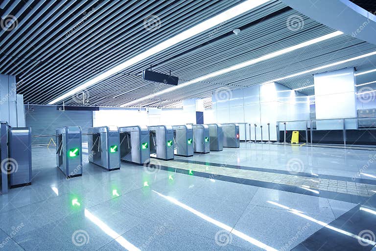 Interior of the Modern Architectural at Automatic Fare Gate Stock Photo ...