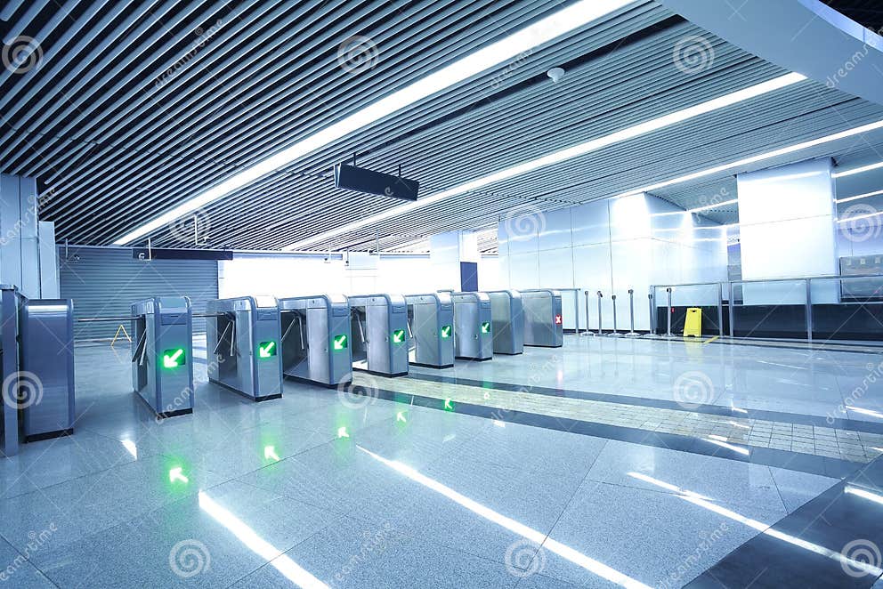Interior of the Modern Architectural at Automatic Fare Gate Stock Photo ...