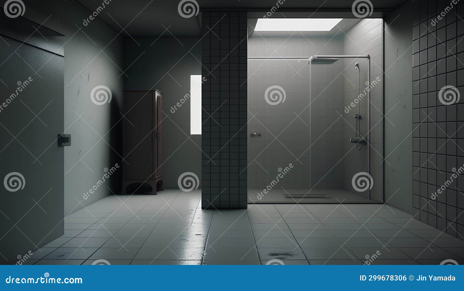 Interior of a Modern Bathroom with a Shower and a Shower Stall Stock ...