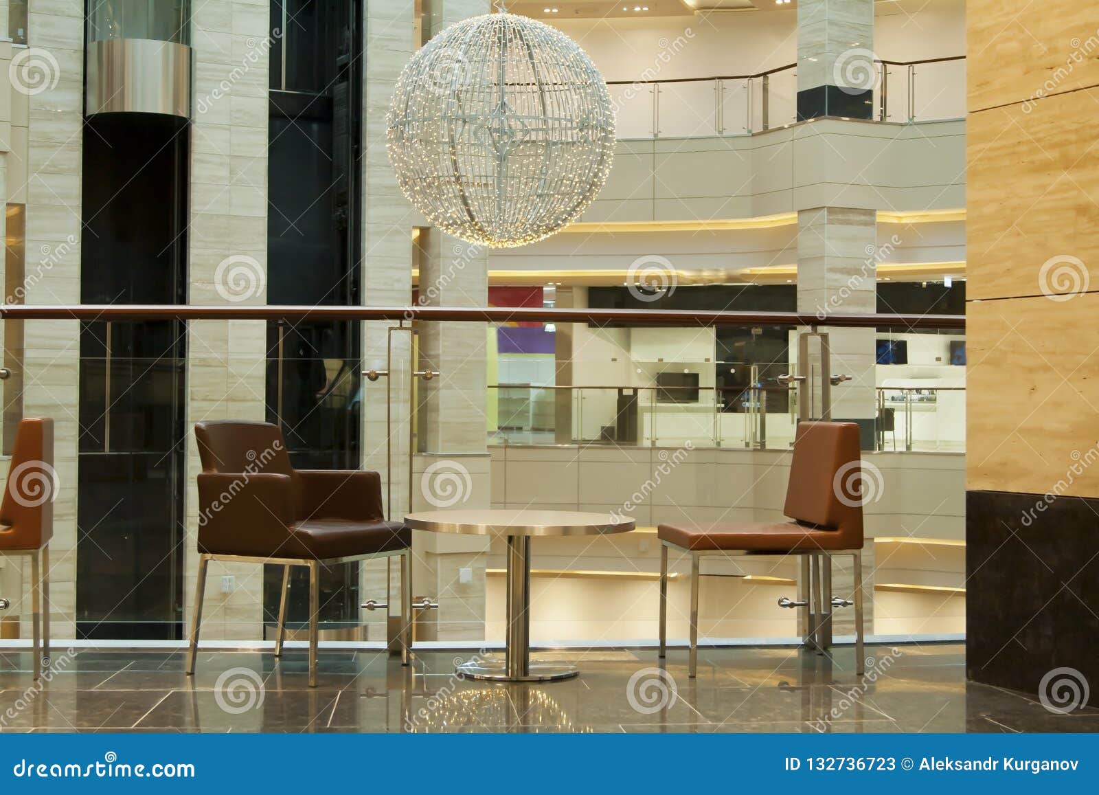 Interior of a Modern Business Center Stock Image - Image of lamp ...
