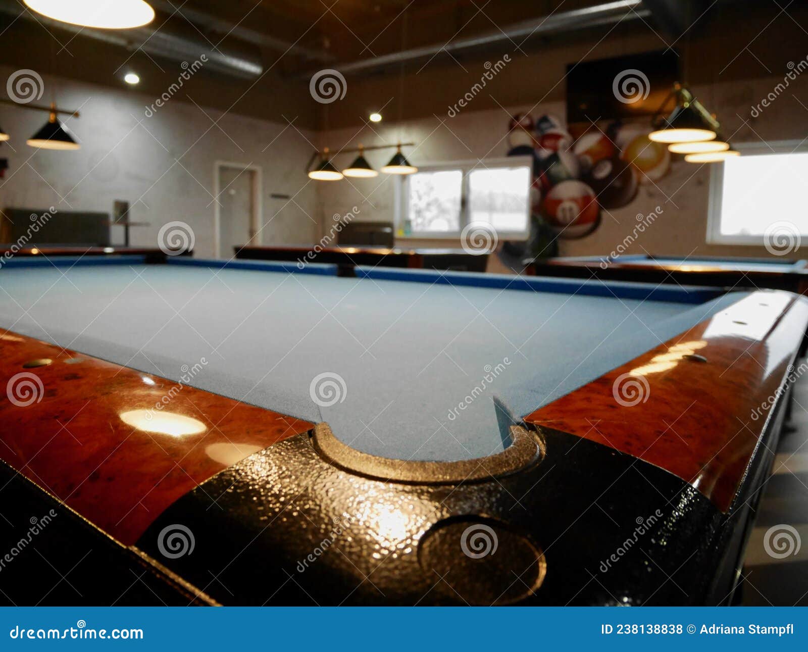 Interior of Modern Billiard Hall. Stock Photo - Image of recreation ...