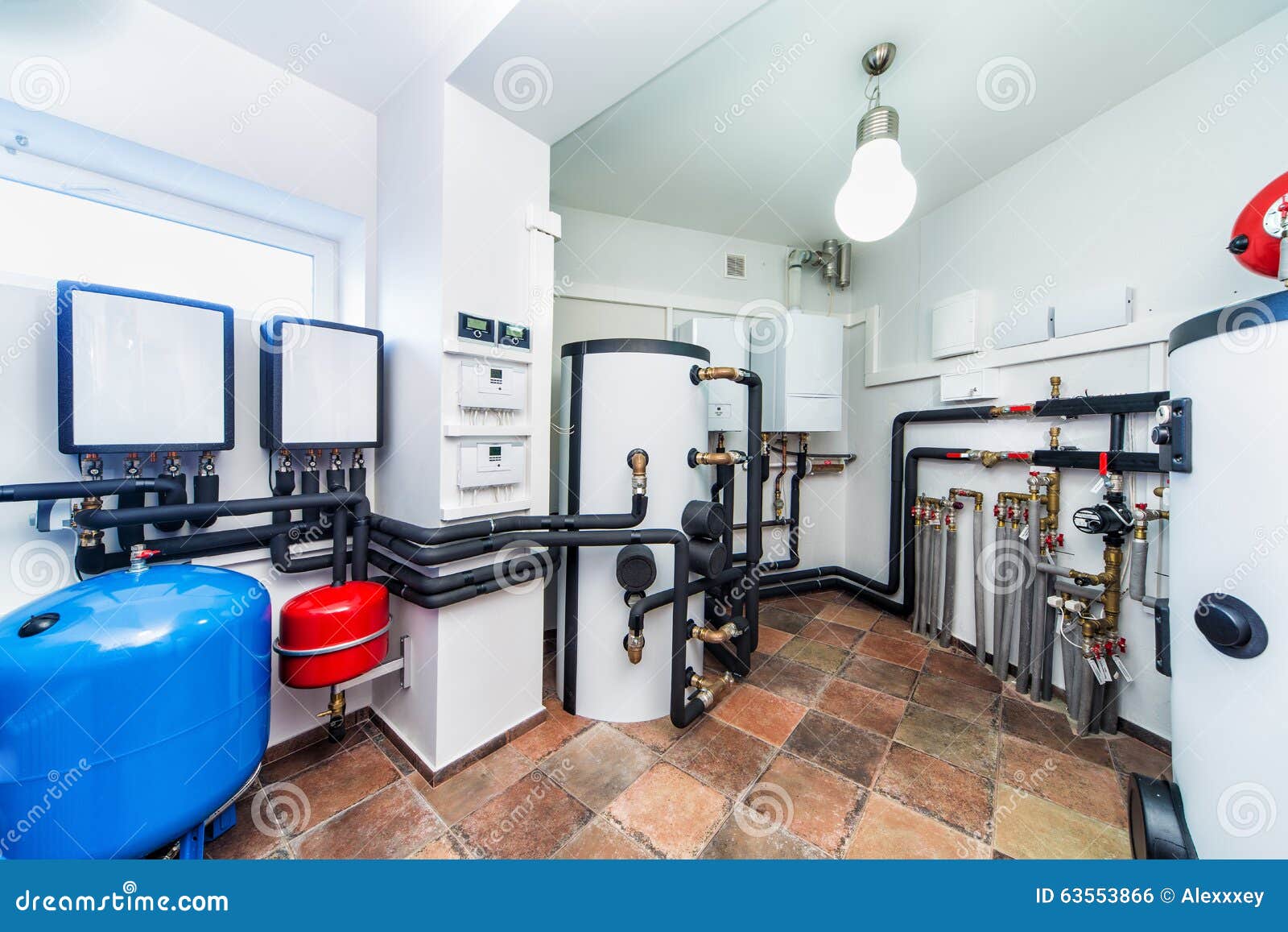 Interior of Modern Boiler with a Boiler in a Deep Well Pump Stock Photo ...