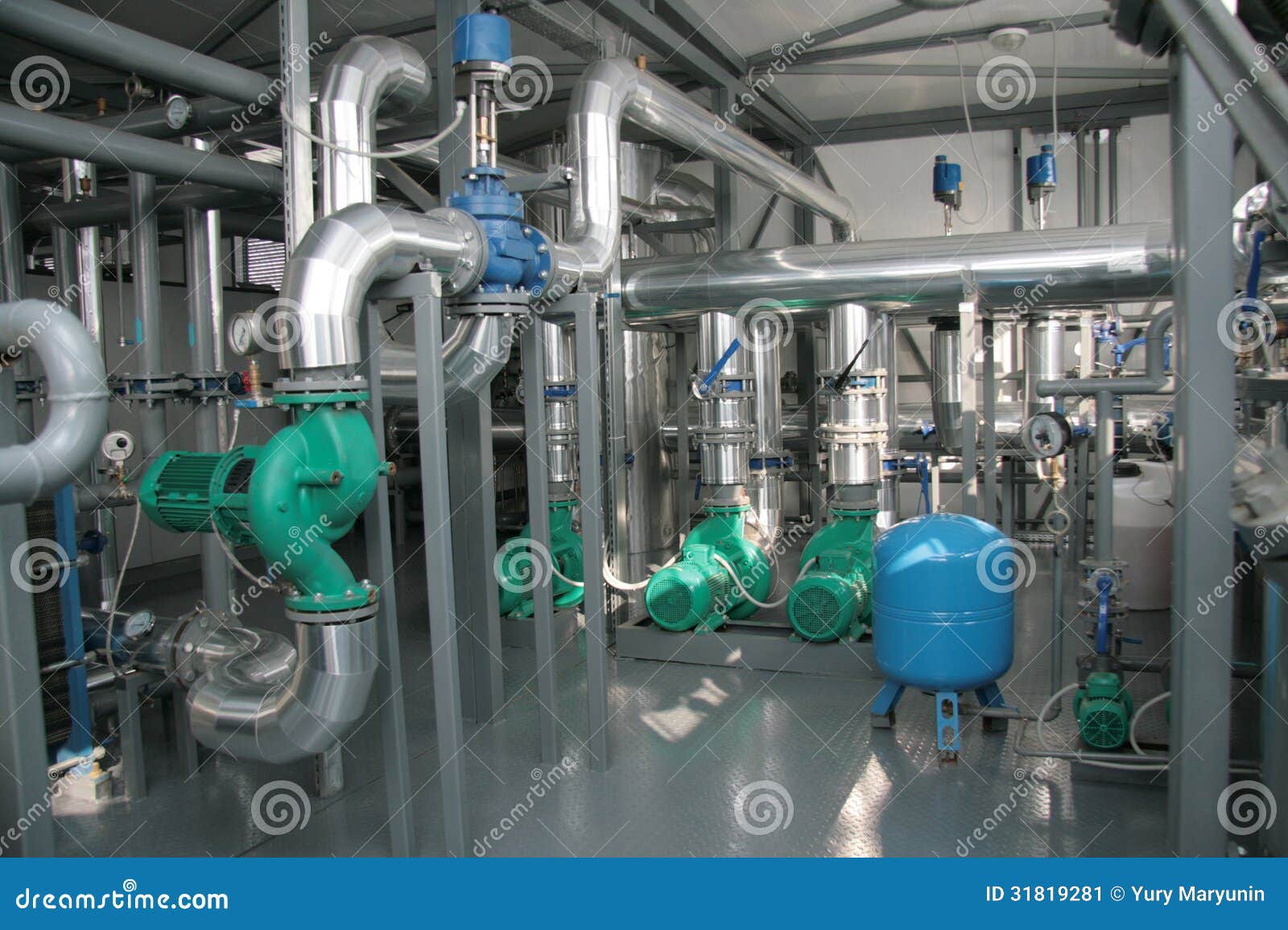 Interior of Modern Boiler-house Stock Image - Image of water ...