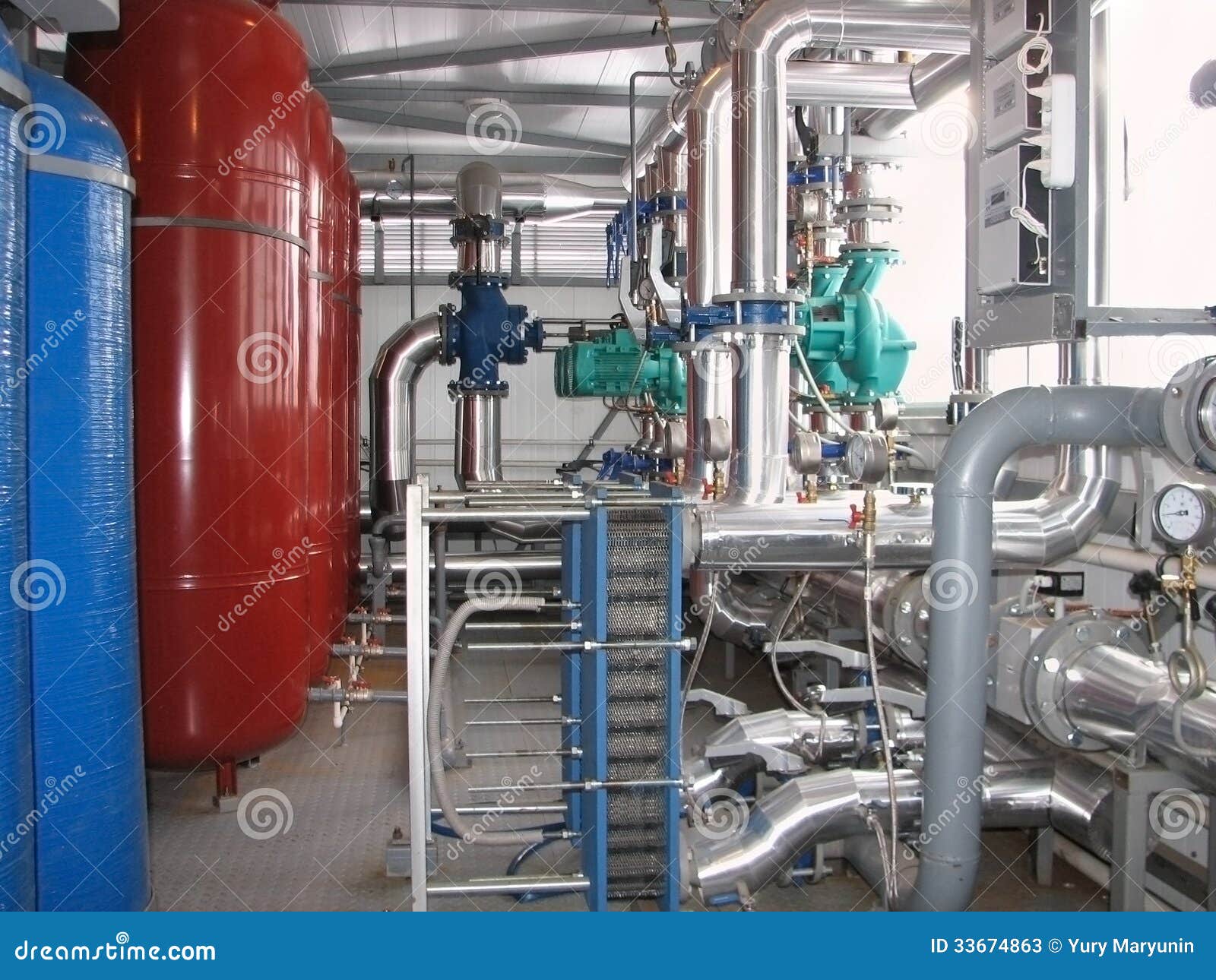 Interior of Modern Boiler-house Stock Image - Image of electrical ...