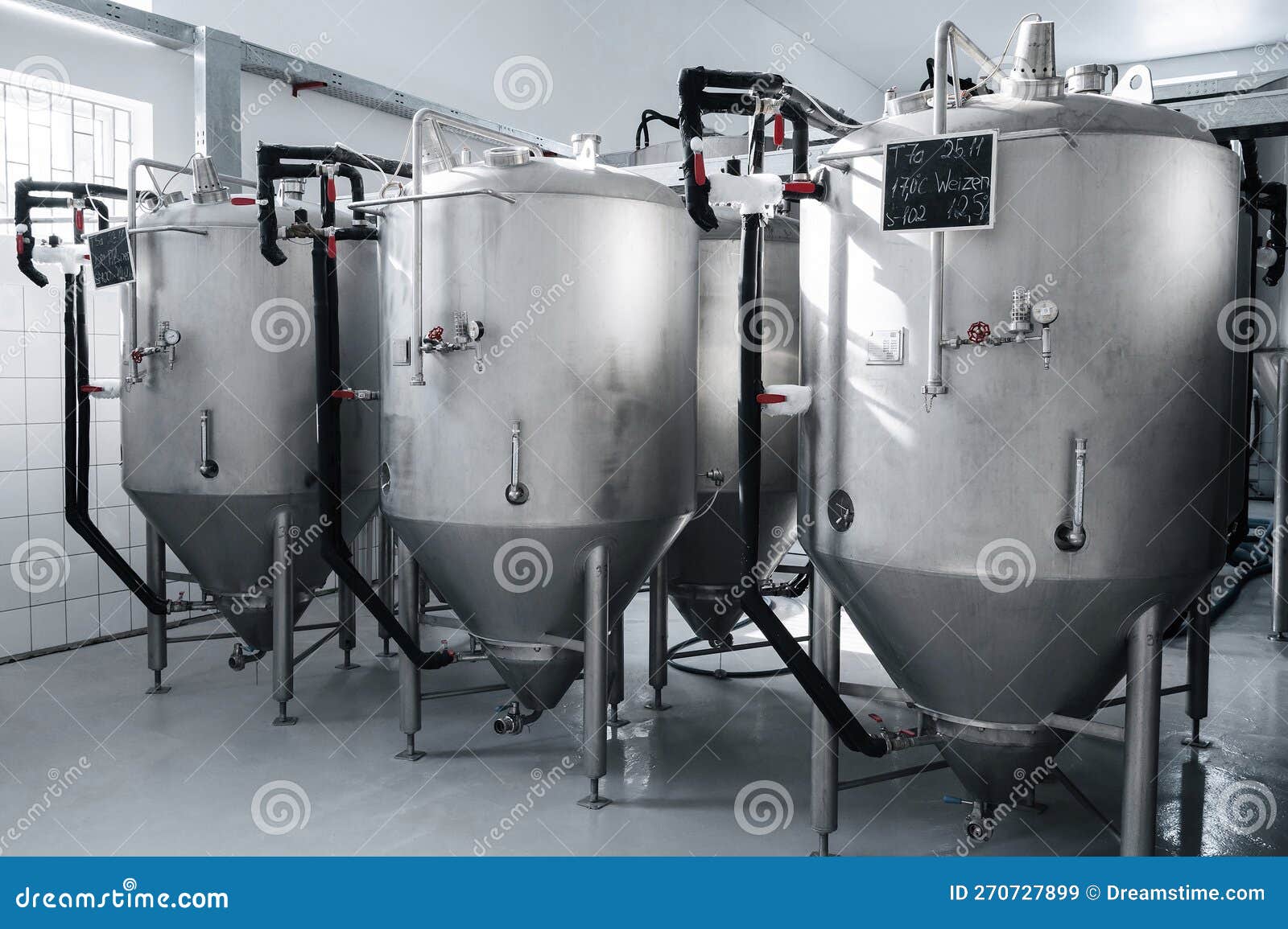 Interior of Modern Brewery with Beer Fermentation Tanks Stock Image ...