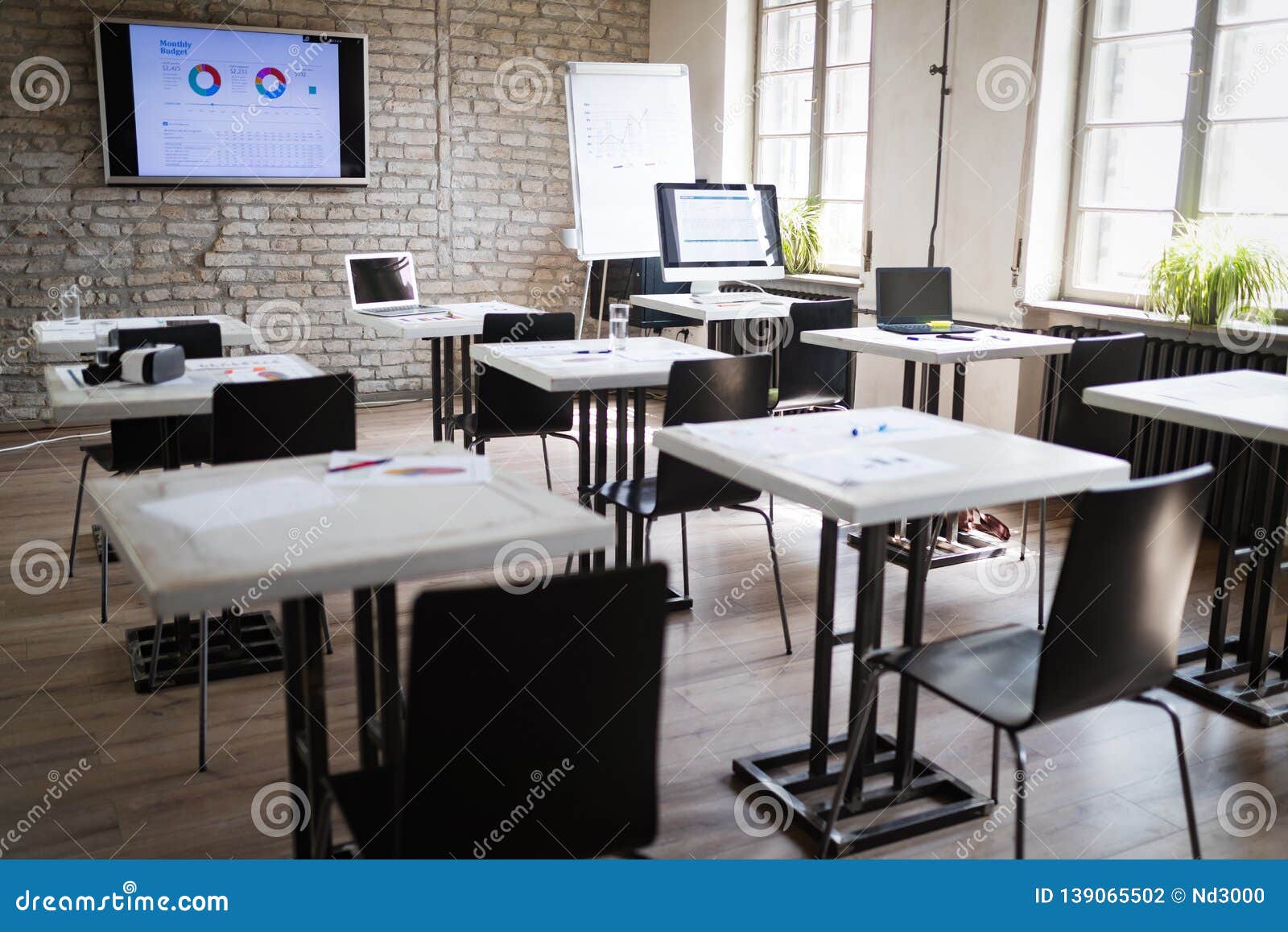 Interior of a Modern Bright Classroom or Office Stock Photo - Image of ...
