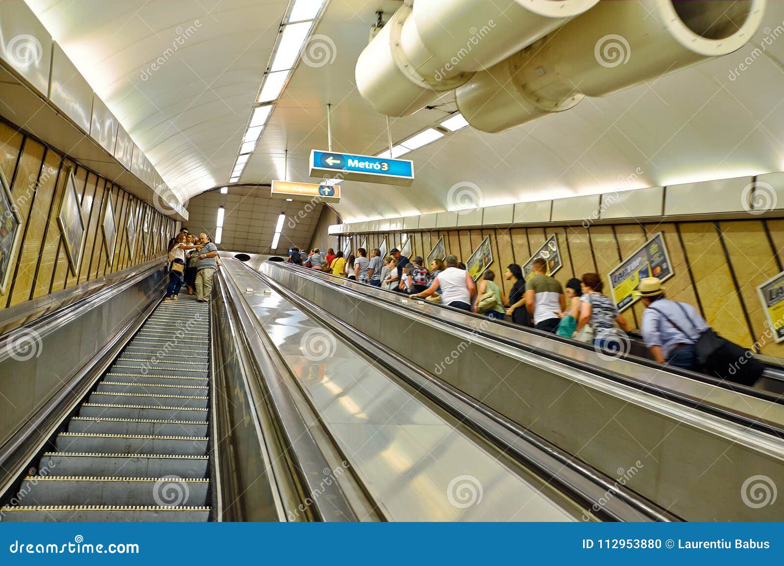 Interior of the Modern Budapest Metro Subway Station. Underground ...
