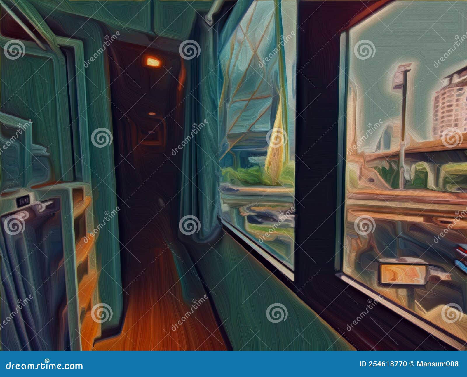 Interior of a Modern Building Stock Illustration - Illustration of ...