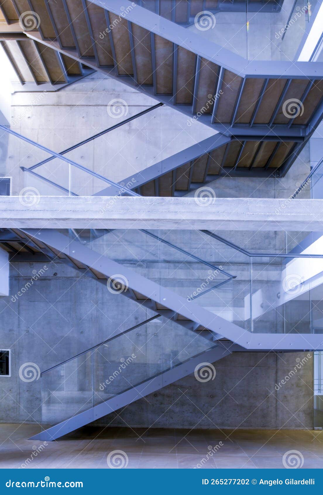 Interior of Modern Building - Concrete Structure with Stairs Stock ...