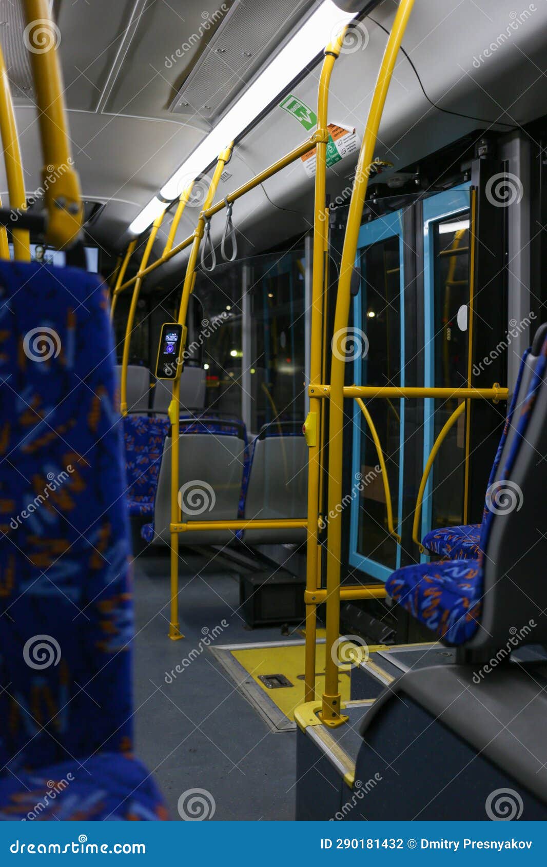 Interior of a Modern Bus or Trolleybus. Passenger Compartment Editorial ...
