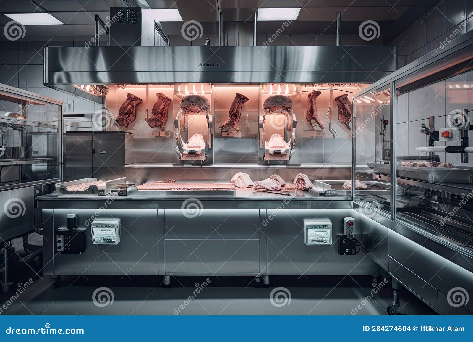 Interior of a Modern Butchers Shop. Shallow Depth of Field Stock ...