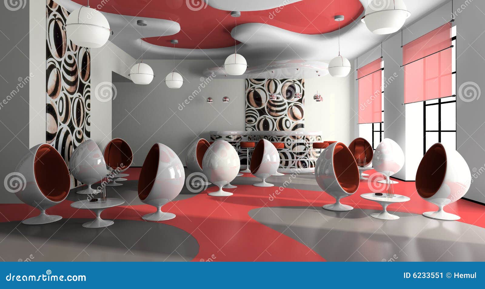 Modern Cafe, Coffee Shop Realistic Vector Interior | CartoonDealer.com ...