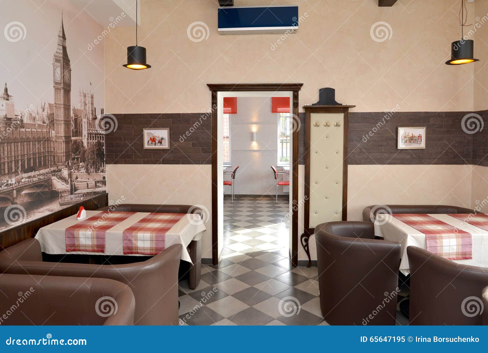 Interior of Modern Cafe in Brown Tones Editorial Image - Image of ...