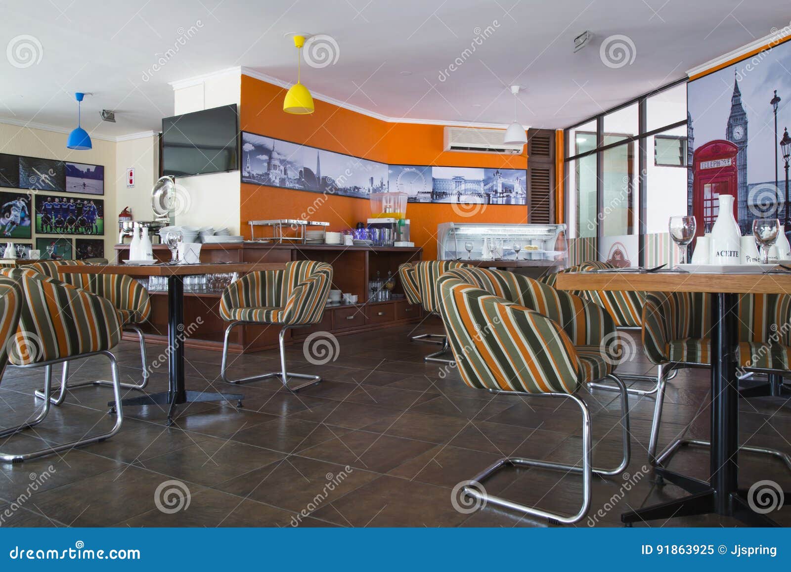 Interior of Modern Cafe with Buffet Editorial Image - Image of ...