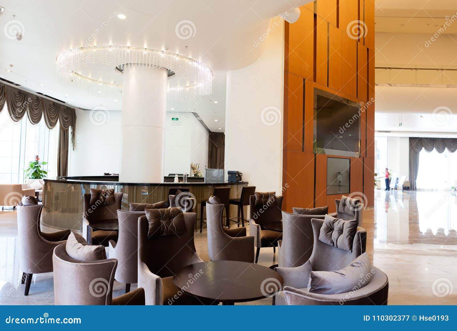 Hotel cafe stock image. Image of indoor, modern, room - 110302377