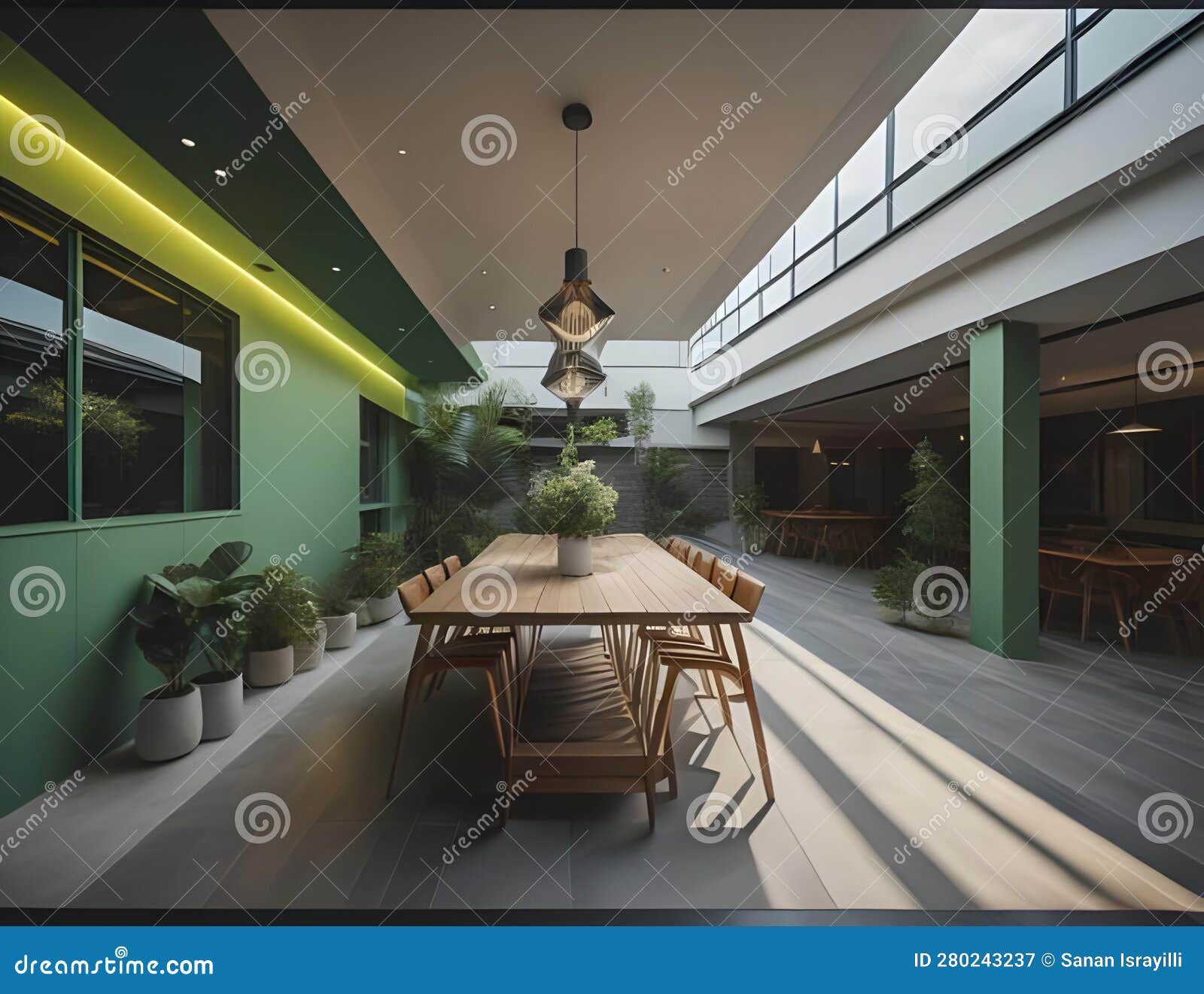 Interior of a Modern Cafe. Generative Ai Stock Illustration ...