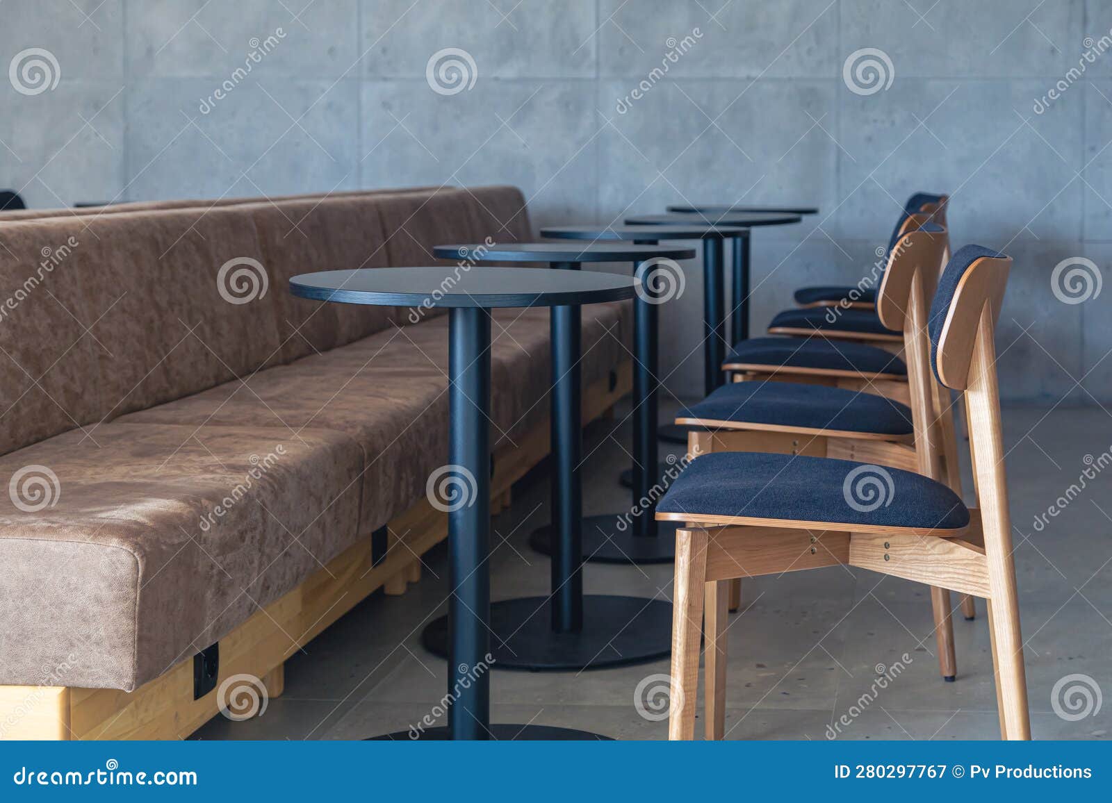 Interior of a Modern Cafe with Sofas, Chairs and Tables. Stock Image ...