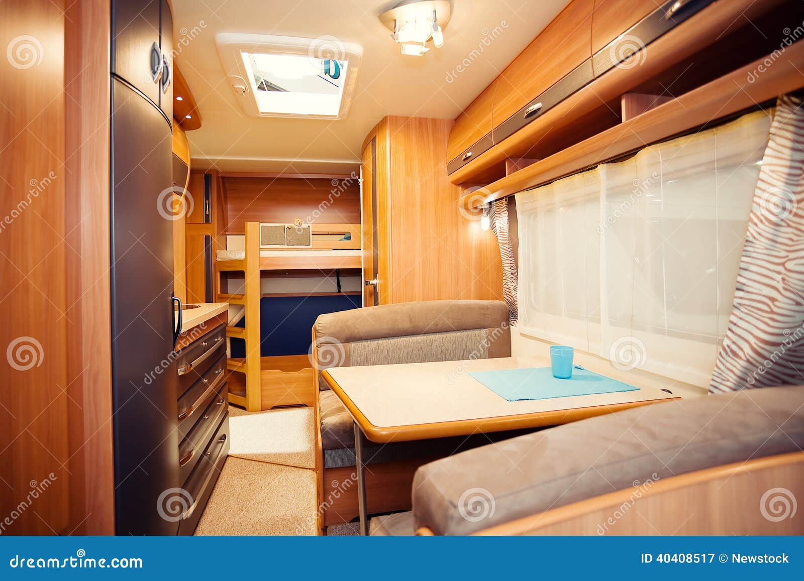 Modern Camper Vehicle Interior View Of Motorhome Rv For Recreational ...