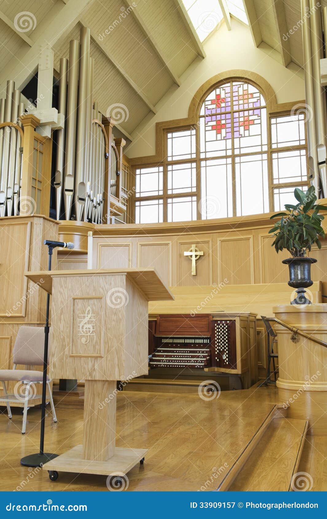 Interior of Modern Church stock image. Image of indoors - 33909157