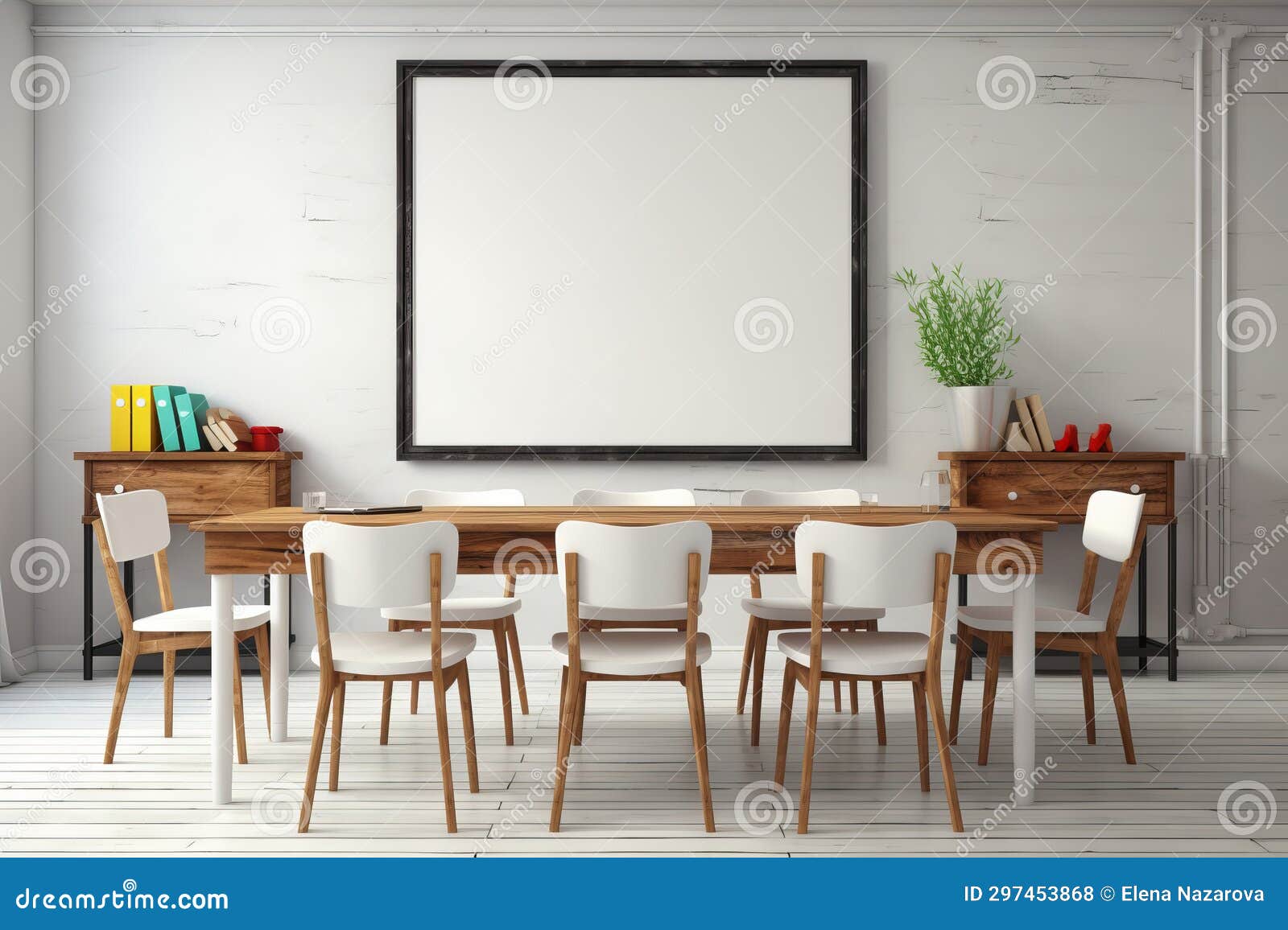 Interior of Modern Classroom with White Comfortable Furniture and Empty ...